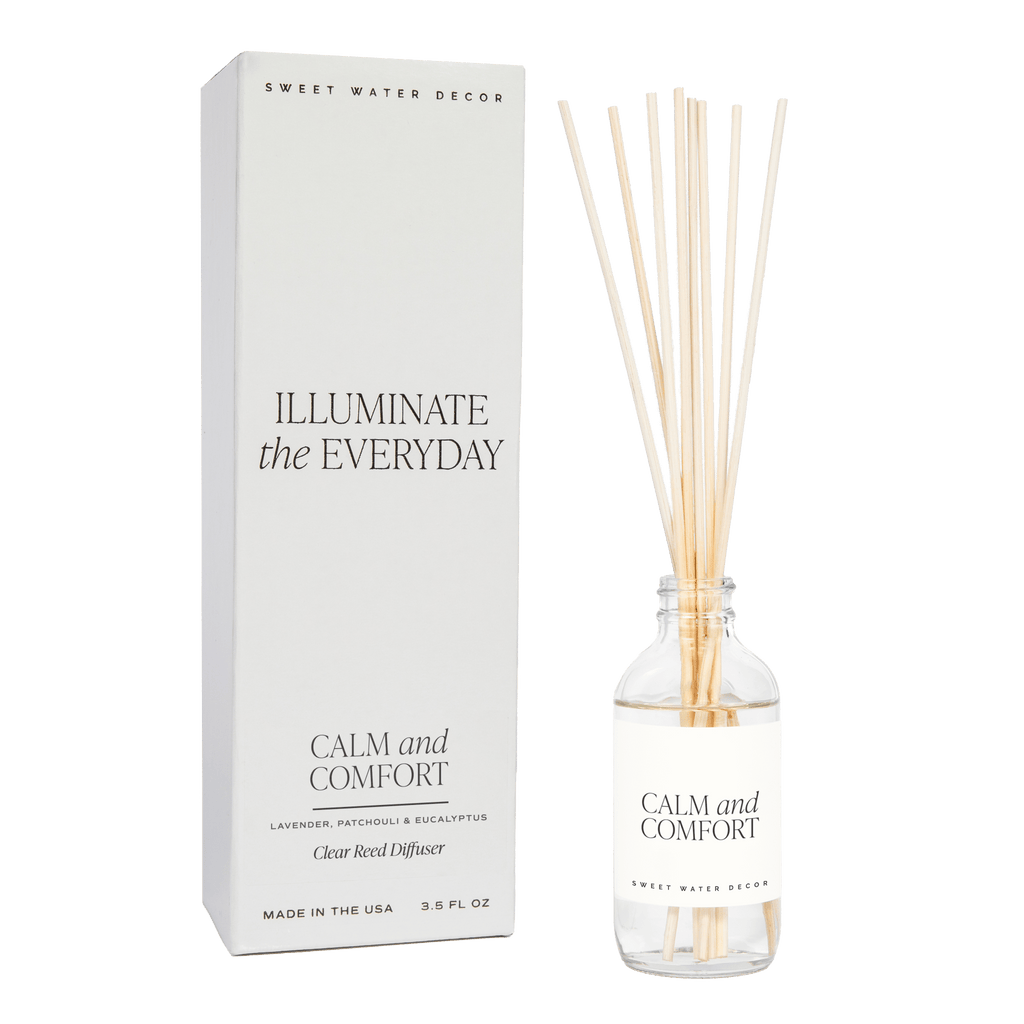 Calm & Comfort Clear Reed Diffuser | Lavender & Eucalyptus Self Care ...