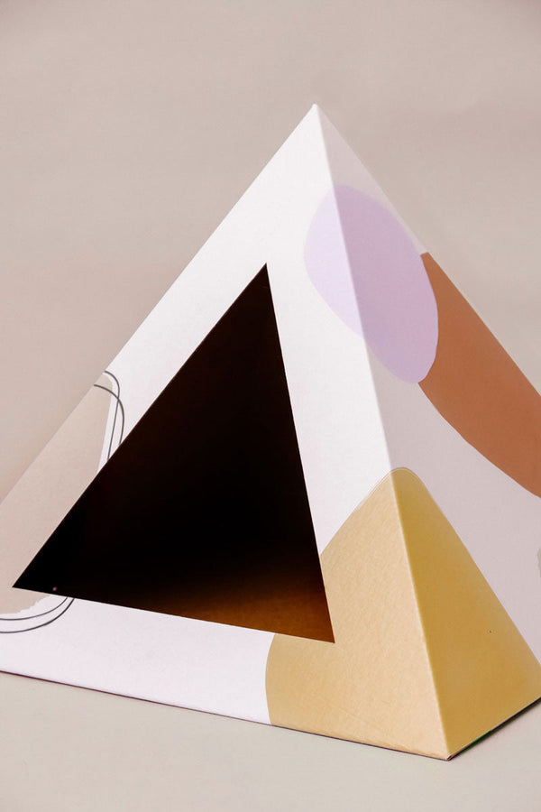 Abstract Cardboard Cat Pyramid | Artistic Eco-Friendly Cat Hideaway ...